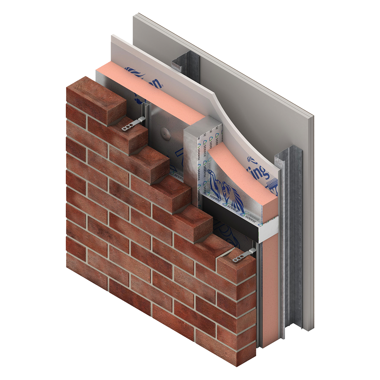 Kingspan Kooltherm K15 Rainscreen Board with bricks