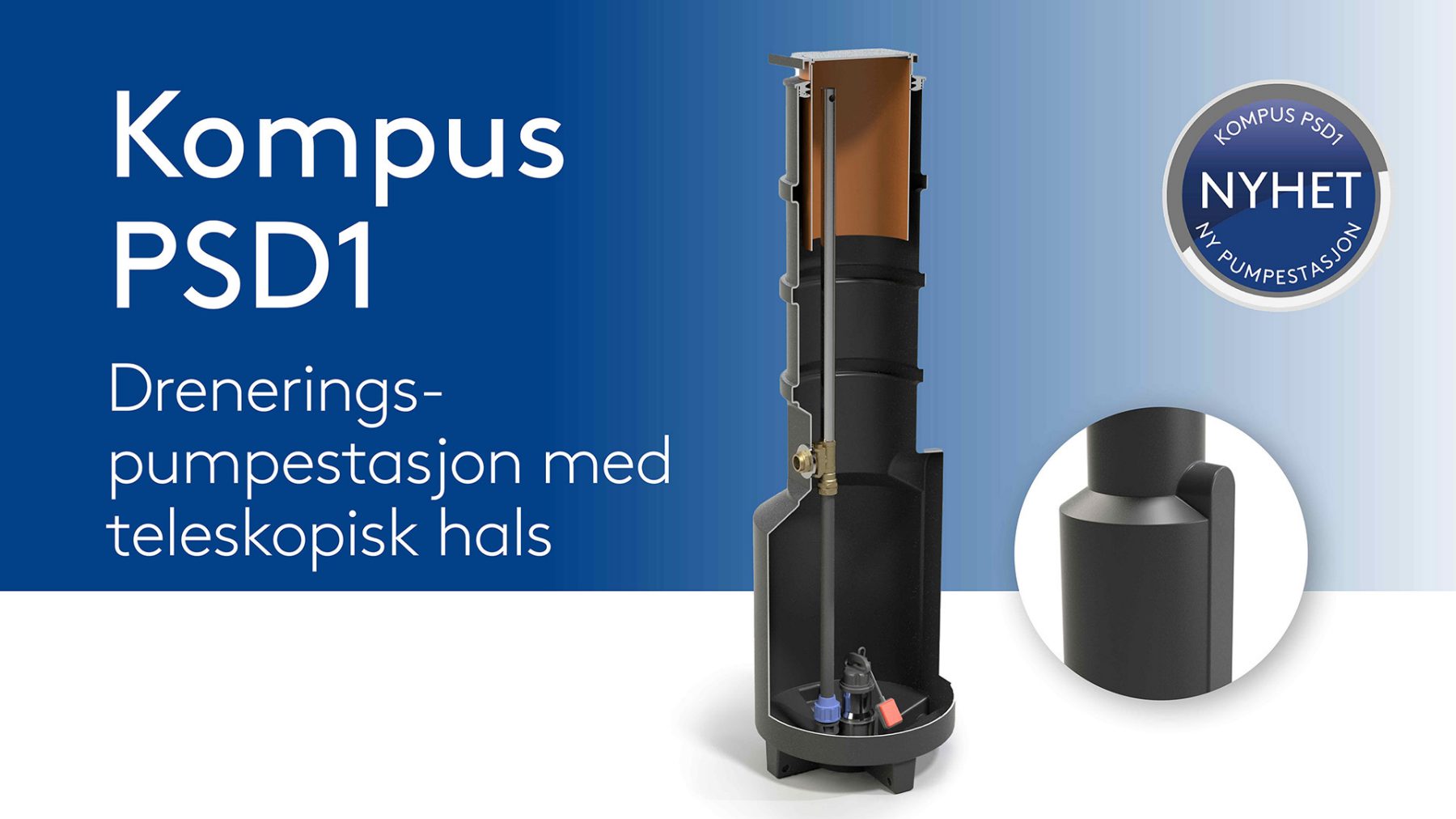 NYHET - fleksibel pumpestasjon med variabel innløpshøyde